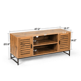 RichYa Enclosed Flat Screen TV Stand with Shelves, Entertainment Center ...