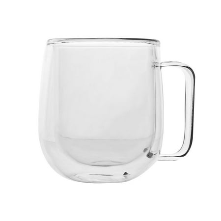 Glass Coffee Or Tea Mugs Drinking Glasses Set Of 2-12Oz Double Wall ...