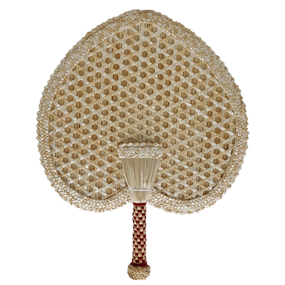 Fan Hand Fans Summer Natural Seagrass Leaf Palm Heart Japanese Wicker ...