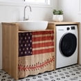 American Flag Vintage Cabinet Curtains 35''x35'', Farmhouse Baseball ...
