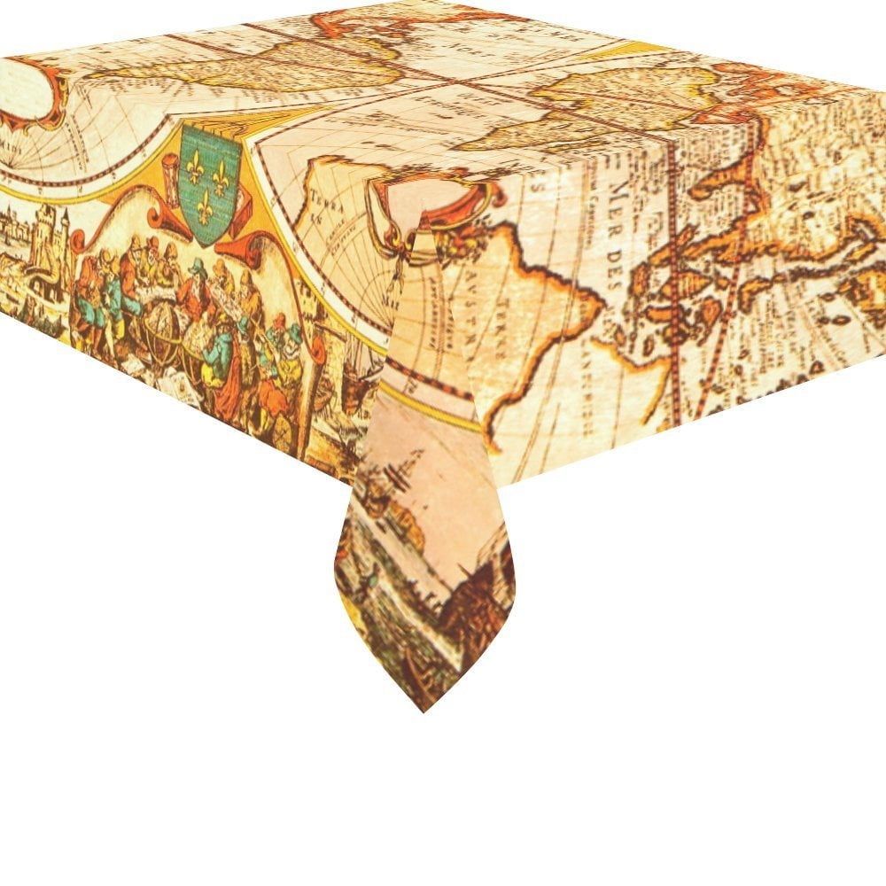 MYPOP Antique World Map Globe Art Tablecloth Sets 52x70 Inches ...