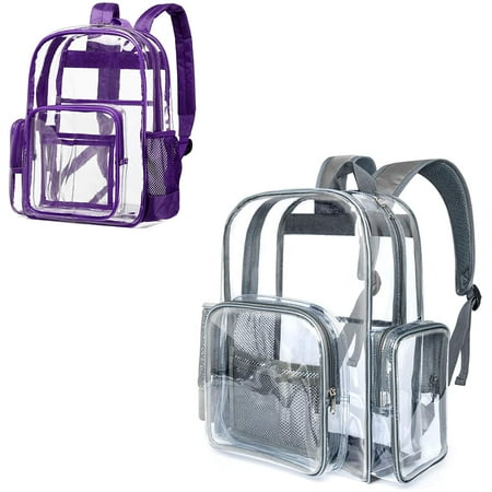 Clear Backpack, Heavy Duty Transparent Backpacks, Grey, Purple, Bundle ...