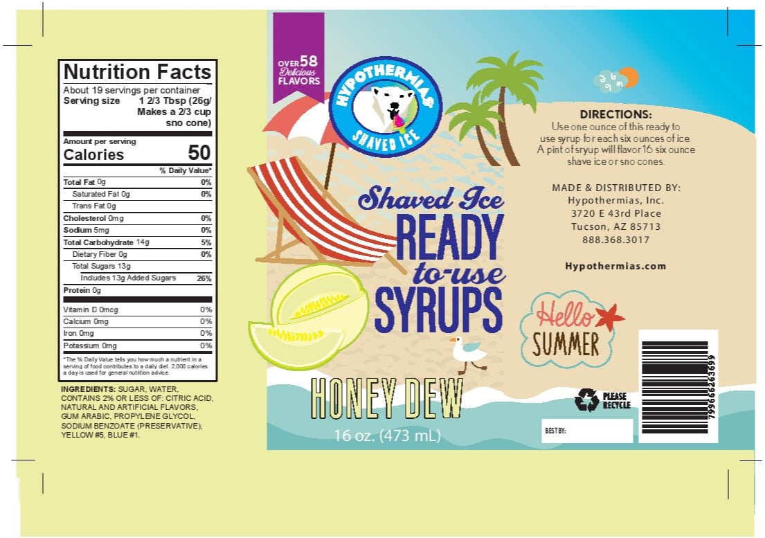 Buy Hypothermias Honey Dew Pint Handcrafted Hawaiian Snow Cones Flavor