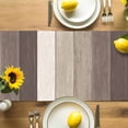Brown Beige Ombre Cotton Linen Table Runner for Dining Kitchen ...