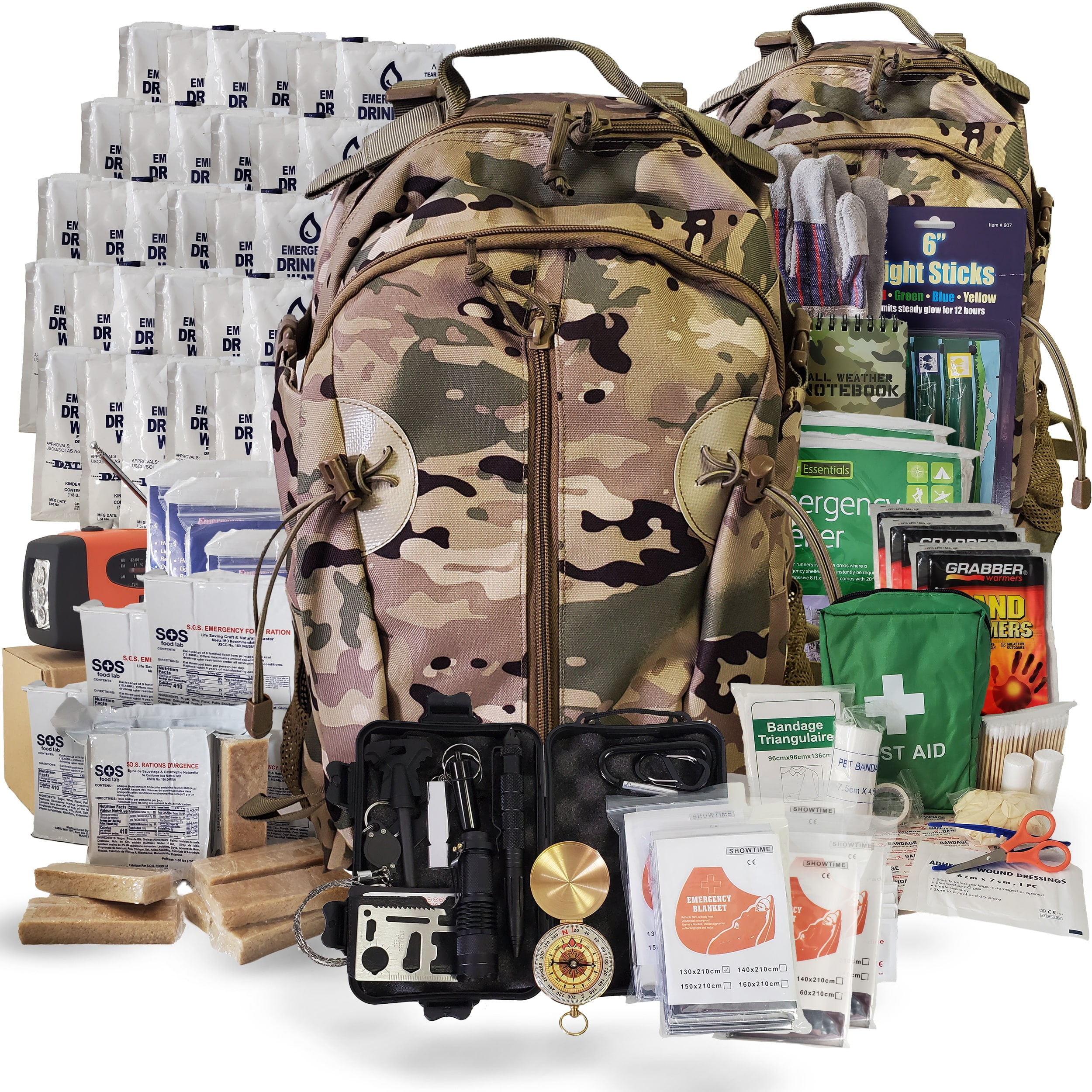 5 Person Emergency Kit / Survival Backpack for 72 Hours for Natural ...