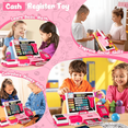 RUVINCE Kids Cash Register Toy Playset with Calculator, Food, Money ...