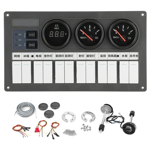 Control Switch Panel,RV Mechanical Control Panel Water Level Meter RV ...