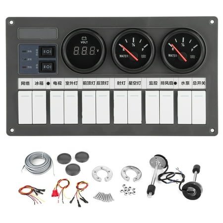 Rv Switch Panel Water Level Meter Control Switch Panel Voltage Gauge Rv ...