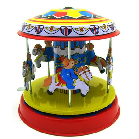 HomeholidayClockwork Wind Up Carousel Toys Photography Rotating Adult ...