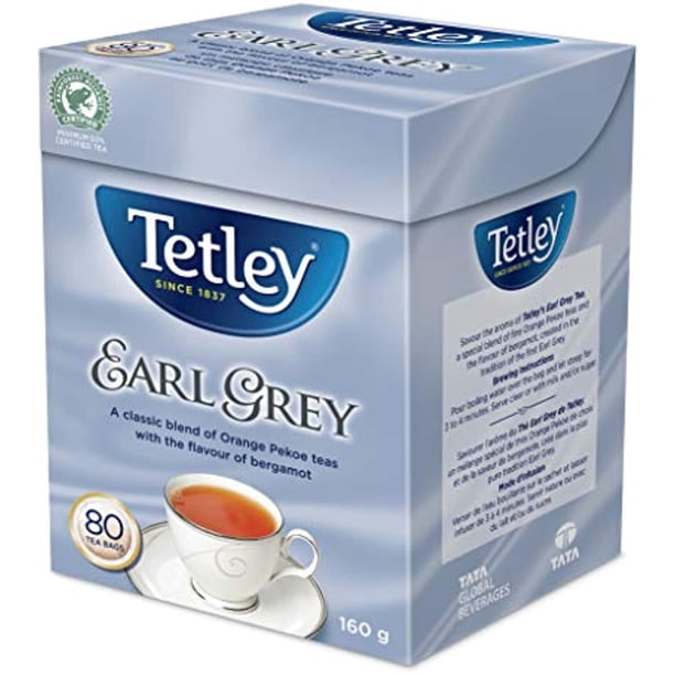 Tetley Earl Grey Tea, 80 Tea Bags, 160G/5.6Oz, (Imported From Canada ...