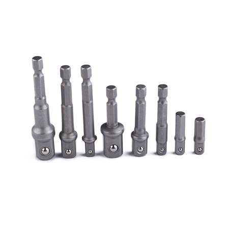 babydream1 8pcs Steel Ball Impact Socket Adapter Hex Square Head Nut ...