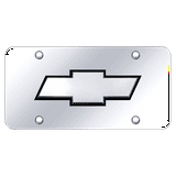 Au-TOMOTIVE GOLD Chevy (New) Logo Black/Chrome on Chrome Plate ...