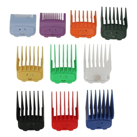 Clipper Guard Combs, Number Printed Colorful 10pcs Round Teeth Portable ...