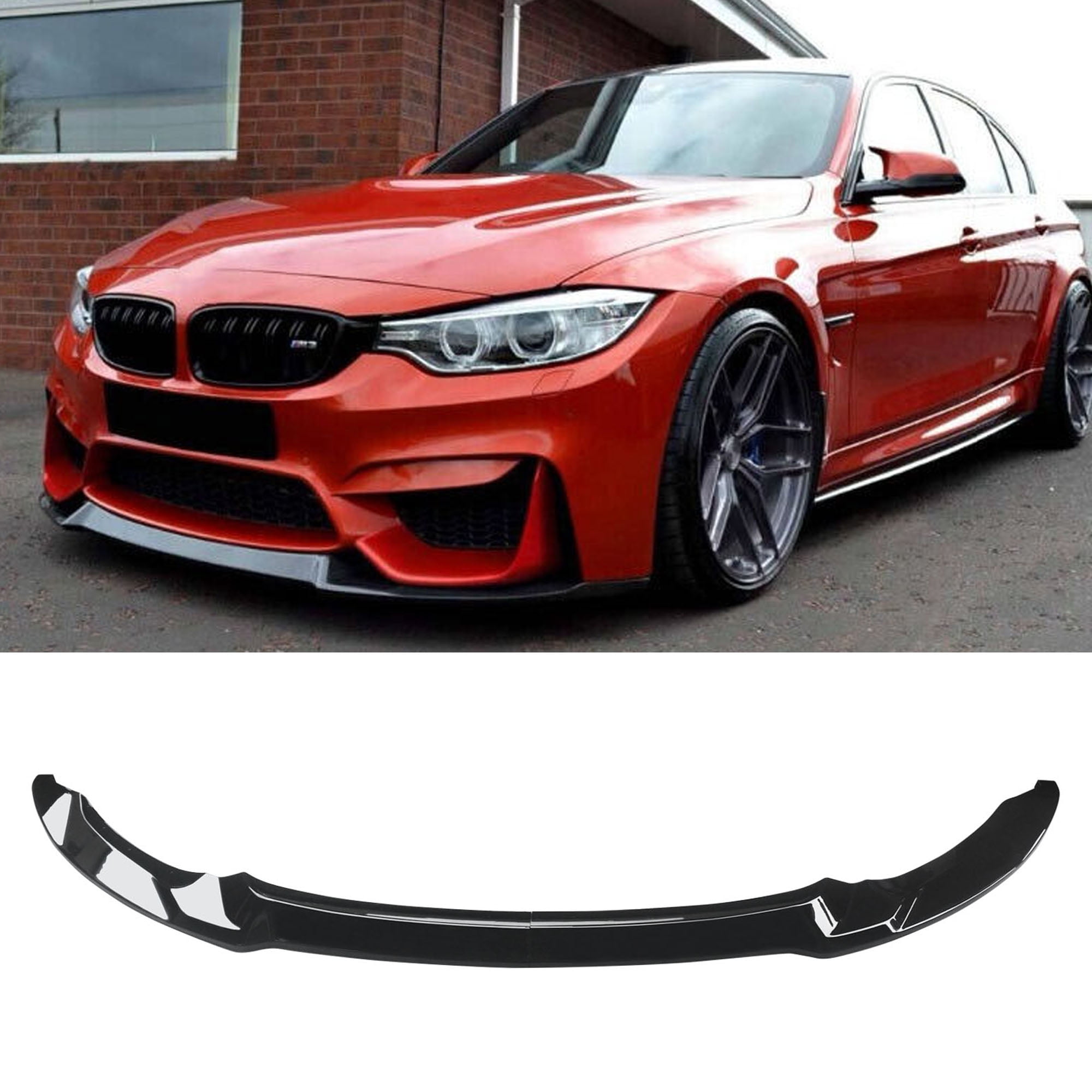 NINTE Front Bumper Lip for 2015-2020 BMW F80 M3 F82 F83 M4 Gloss Black ...