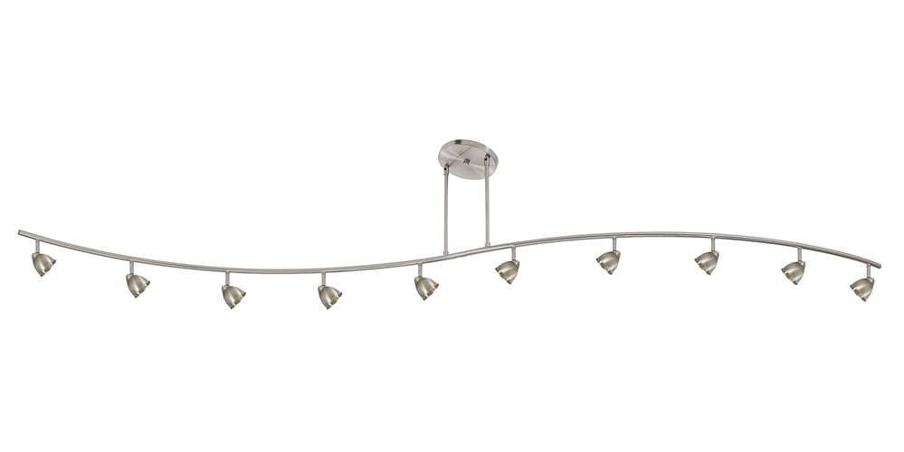 10-Light Adjustable Serpentine Ceiling Fixture in Brushed Steel ...