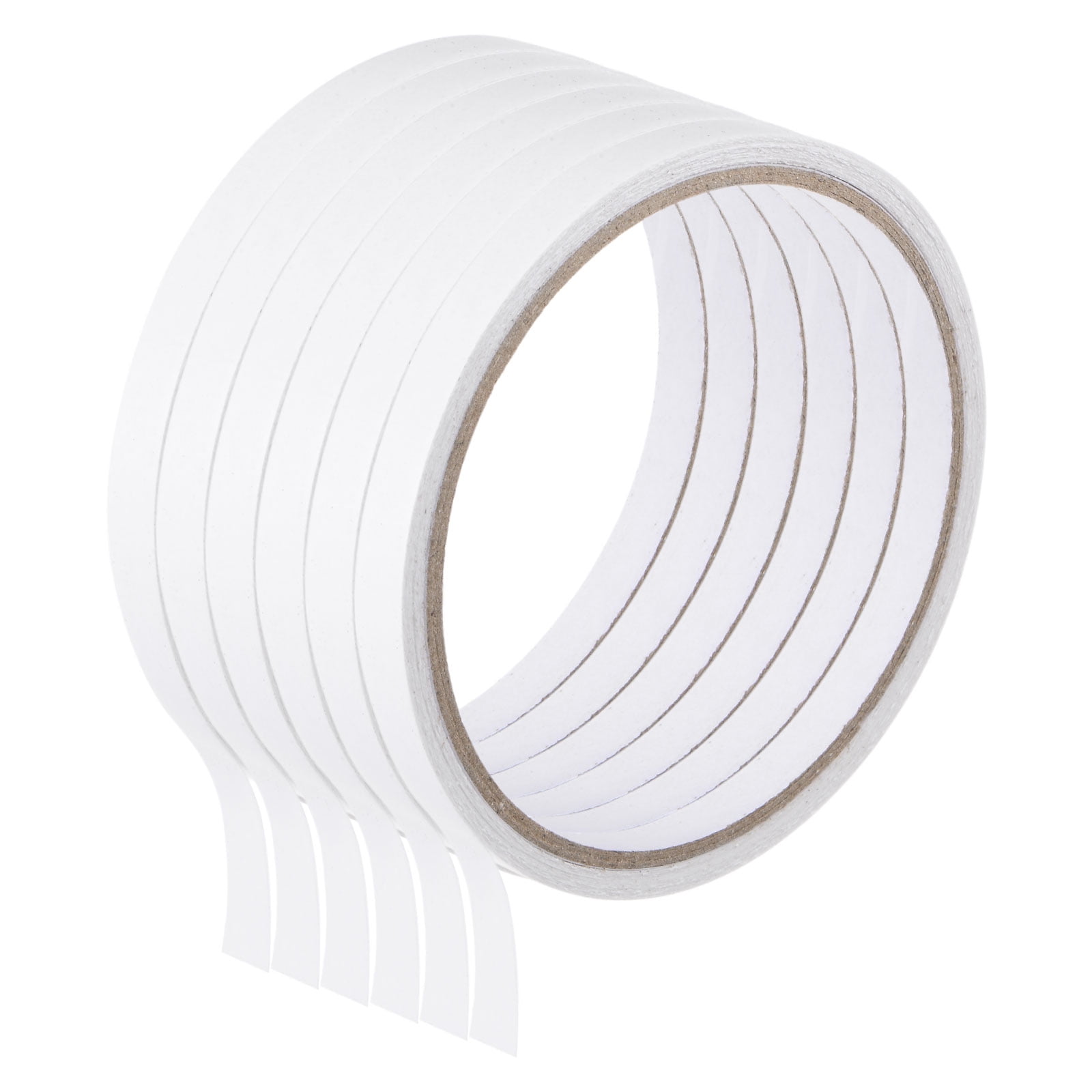 Uxcell 8mm 6m/19.7ft Double-Sided Adhesive Tape Paper Backing, 10 Rolls ...