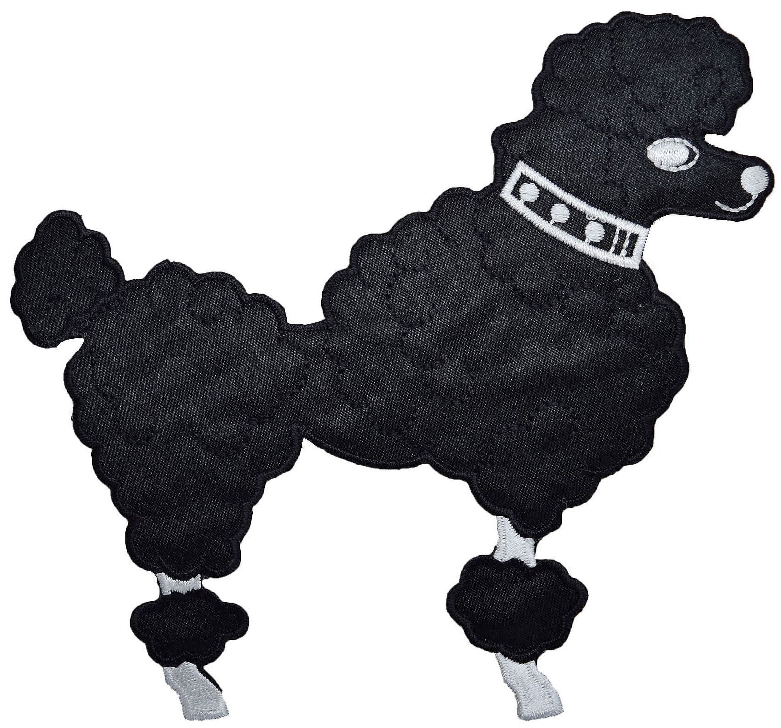 Large Black Poodle - Facing Right - Iron on Applique/Embroidered Patch ...