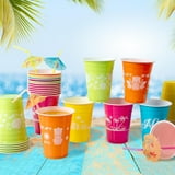 GuassLee, Hawaiian Luau Party Cups, 50 set, 16 Oz with Parasol Straws ...