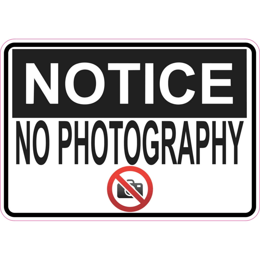 5in x 3.5in Notice No Photography Sticker Vinyl Door Signs Business ...