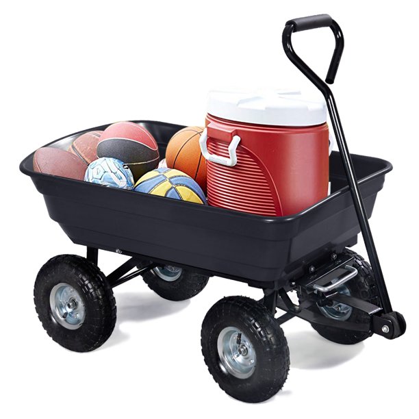 Costway 660lb Garden Dump Cart Dumper Wagon Carrier Wheel Barrow Air ...