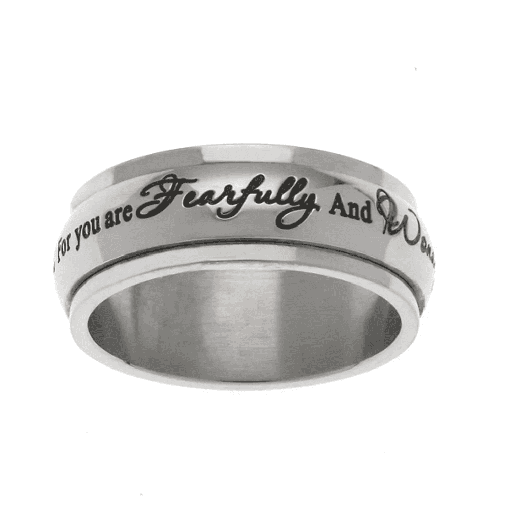 8mm Women's Spinner Ring - You are Fearfully and Wonderfully Made ...