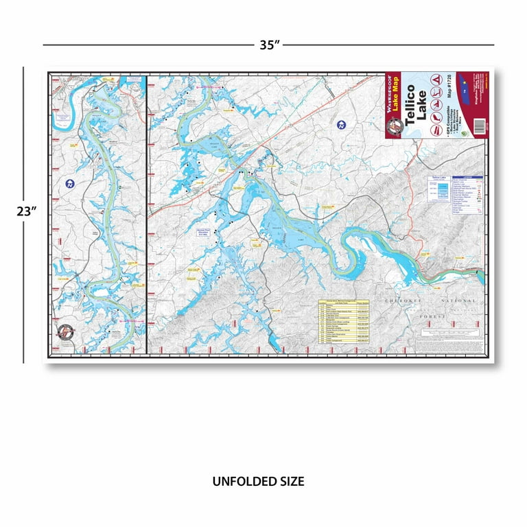 Tellico Lake Fishing Maps Tellico Lake Waterproof Map #1728