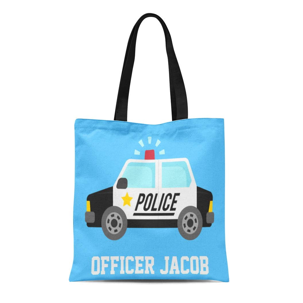 ASHLEIGH Canvas Tote Bag Officer Classic Police Car Siren Tote Cop Boys ...