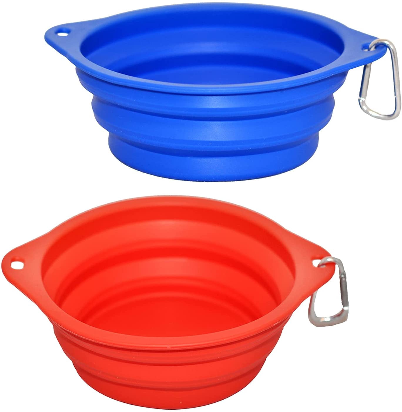 Collapsible Dog Bowl, Portable Foldable Water Food Bowls with Carabiner ...