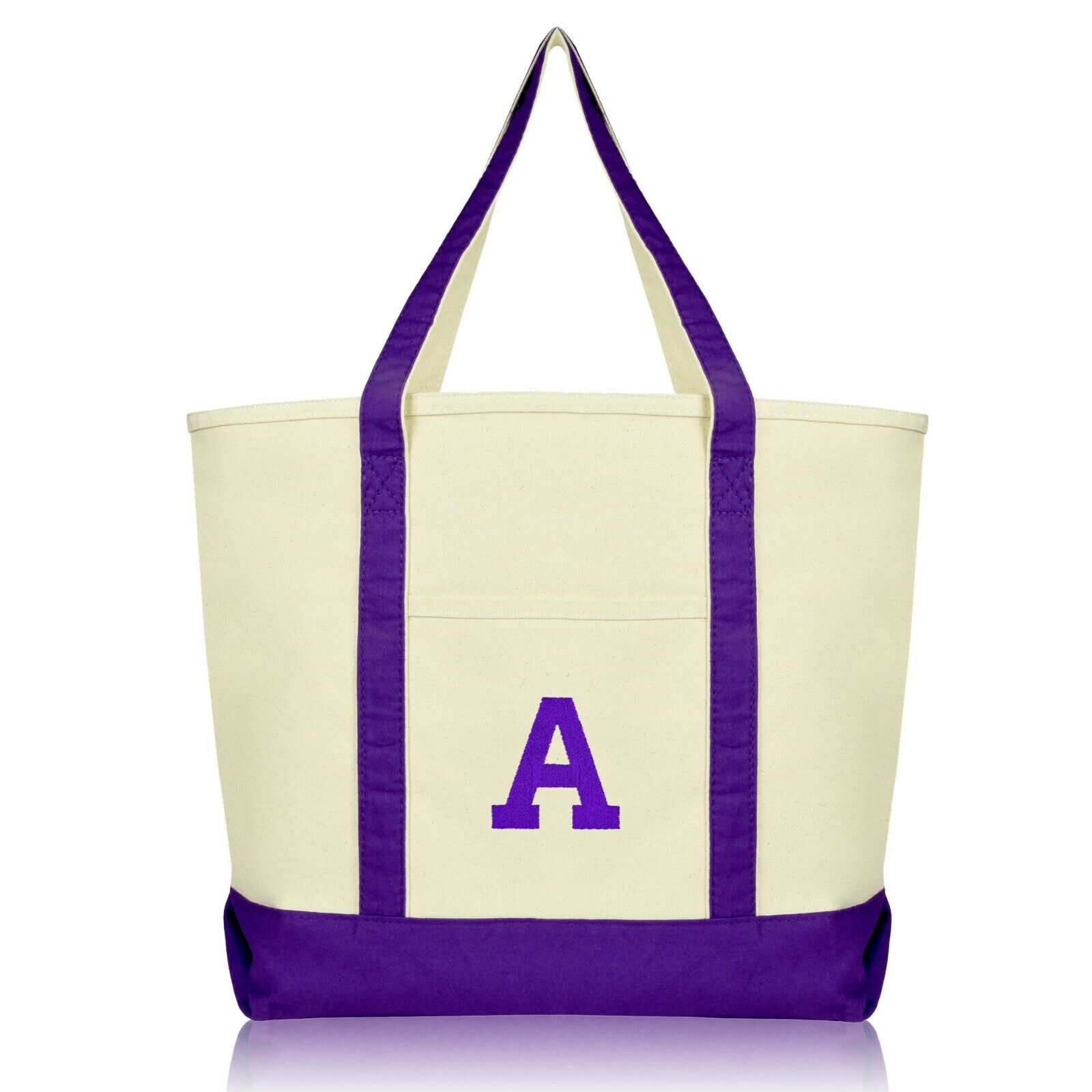 Initial Tote Bag Personalized Monogram Zippered Top Letter - Walmart.com