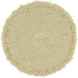 Fennco Styles Boho Macrame Cotton Placemats 15" Round, Set of 2 - Beige ...