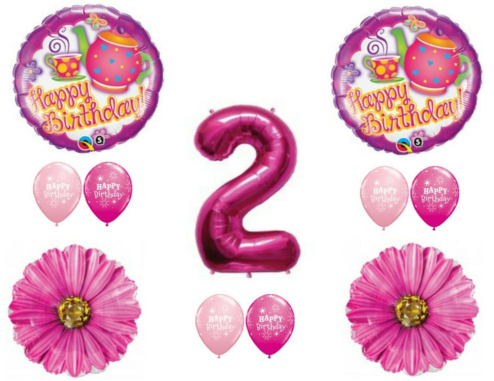 Tea For Two 2nd Birthday Party Balloons Decoration Supplies Second ...