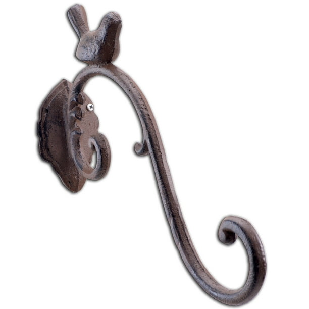 Plant Hanger with Chickadee Bird Design Cast Iron 11" Long by Flag ...