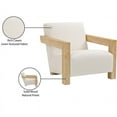 Meridian Furniture Ward Cream Linen Textured Fabric Accent Chair ...