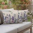 Blue Purple Floral Outdoor Pillow Covers Set of 2 Spring Lavender ...