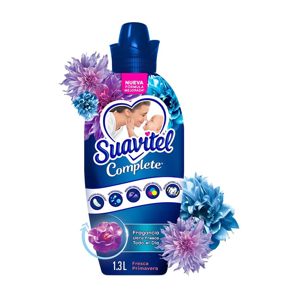 Suavizante de Telas Suavitel Complete Fresca Primavera 1.3 L | Walmart ...