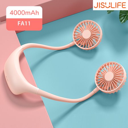JISULIFE Portable Neck Fan 3-Speed Hand Free Mini Fan w/Strong Airflow ...