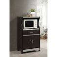 Hodedah Wooden Microwave Cart with Cabinet Storage & Island Stand in ...