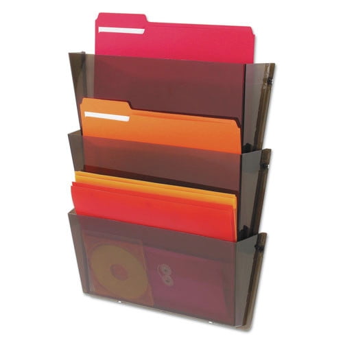 deflecto Unbreakable Wall File Set, Letter, Three Pocket, Clear ...