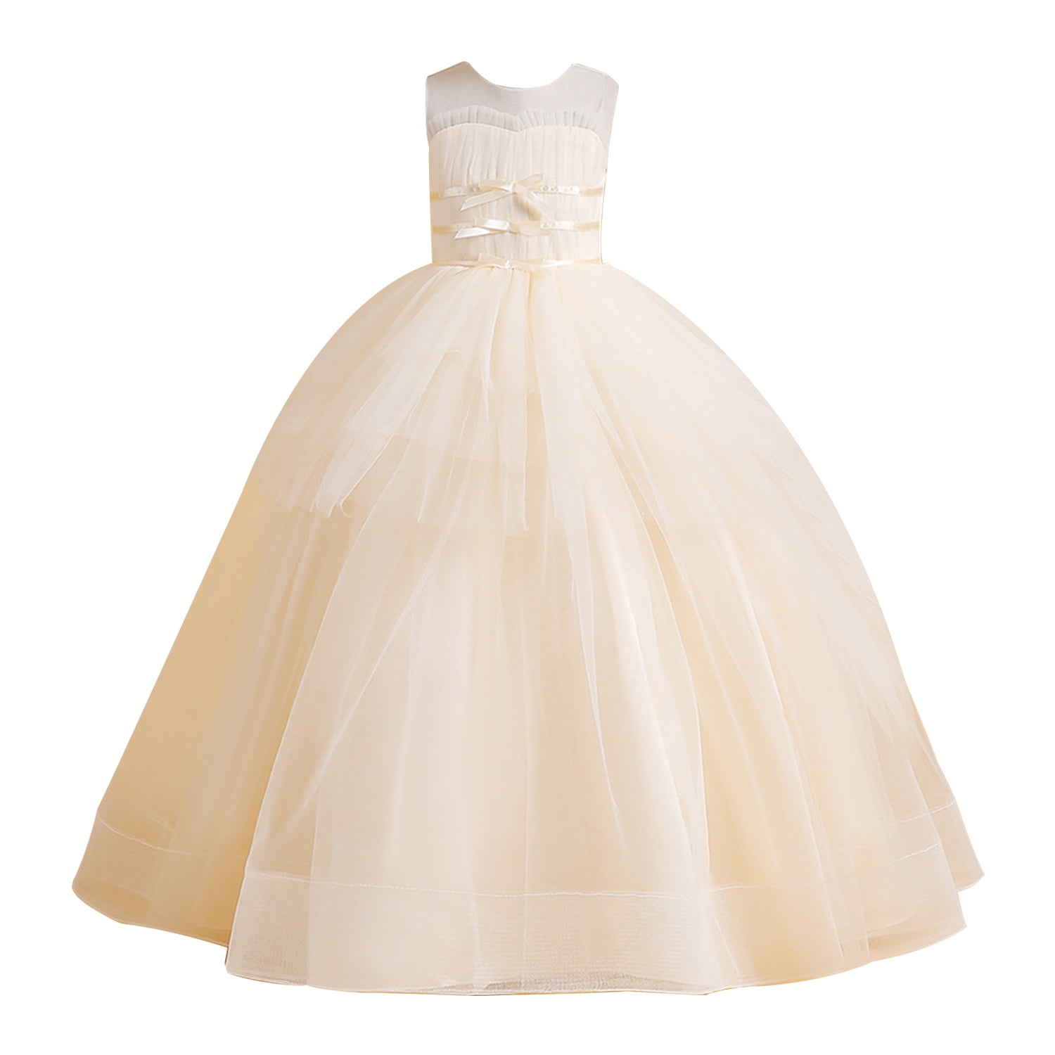 Hawee Flower Girls Dress Princess Puffy Tulle Maxi Dresses Bridesmaid