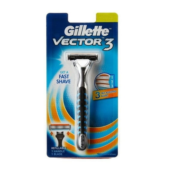 Gillette Vector 3 Razor Handle with 1 Refill Blade + Curad Dazzle ...