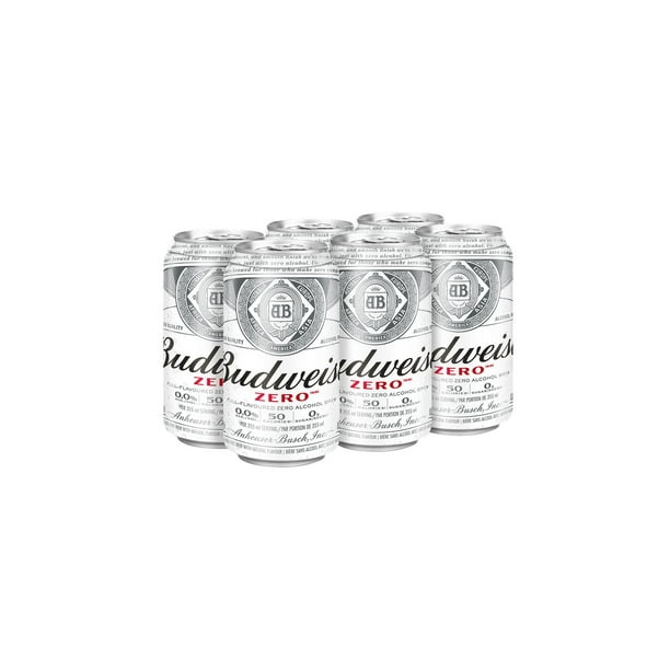 Budweiser Zero Non-Alcoholic Beer 6x355ml Cans, 0.0% Fully Brewed Non ...