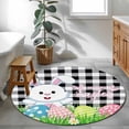 Round Area Rug 4 Ft, Bunny Easter Washable Non-Slip Circle Carpet for ...