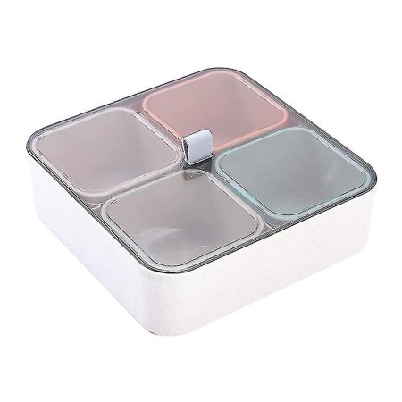 Divided Containers With Clear Lids Serving Platter - 4 Separate Plastic ...