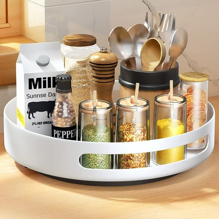 HUSERYT Revolving Tray, Metal Steel Revolving Spice Rack, Kitchen ...