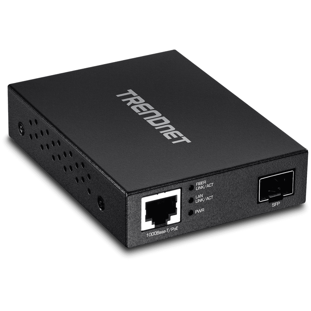 TRENDnet TFC-PGSFP Gigabit PoE PD SFP Fiber Media Converter - Walmart ...