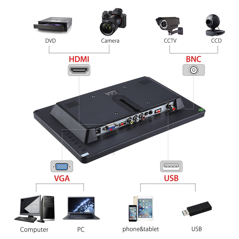 Monitor multifunción Bling Bling LED IPS 11.6 pulgadas 1366x768 ...