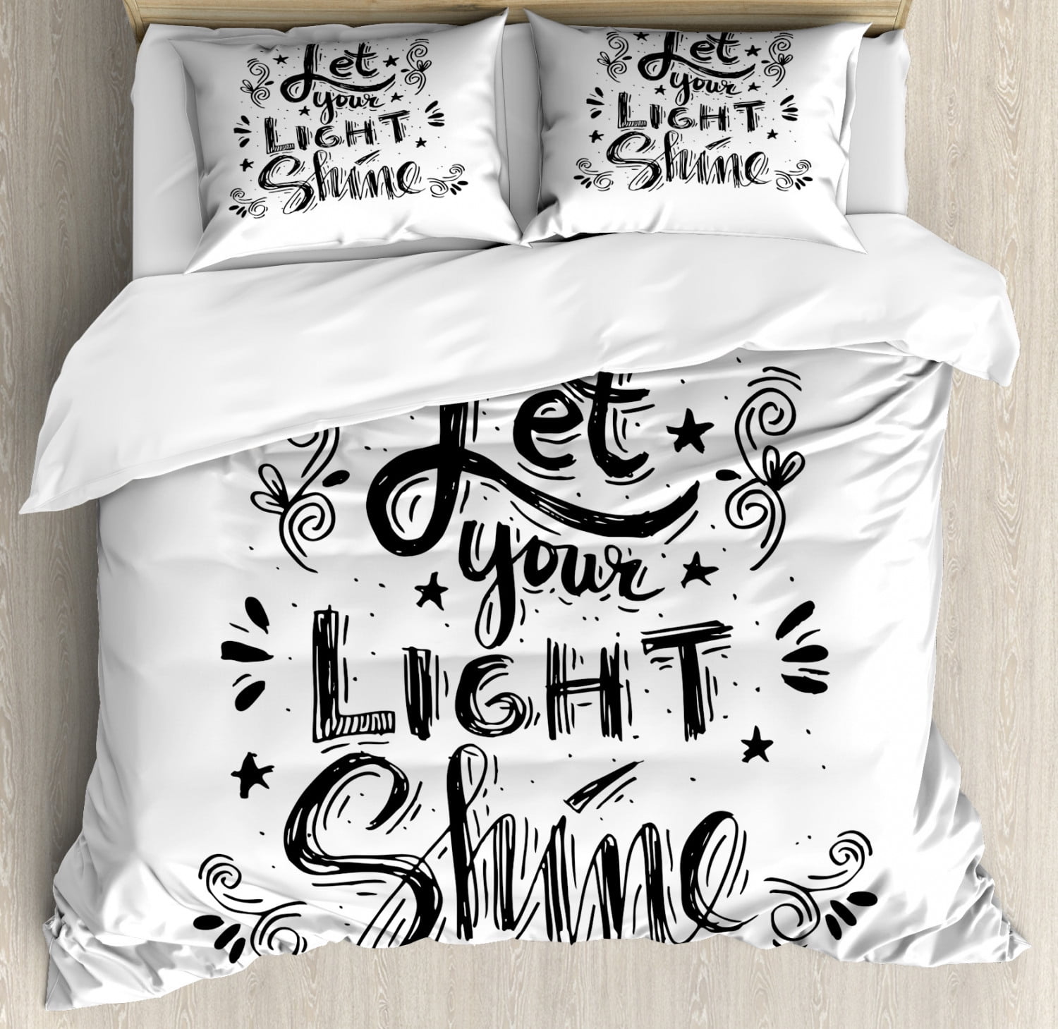 Motivational Duvet Cover Set King Size, Hipster Style Doodle ...
