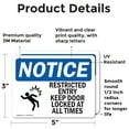 (2 Pack) Restricted Entry Keep Door Locked Sign - Walmart.com