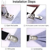 GustaveDesign Bed Sheet Clips 3 Way 6 Sides Adjustable Elastic Heavy ...