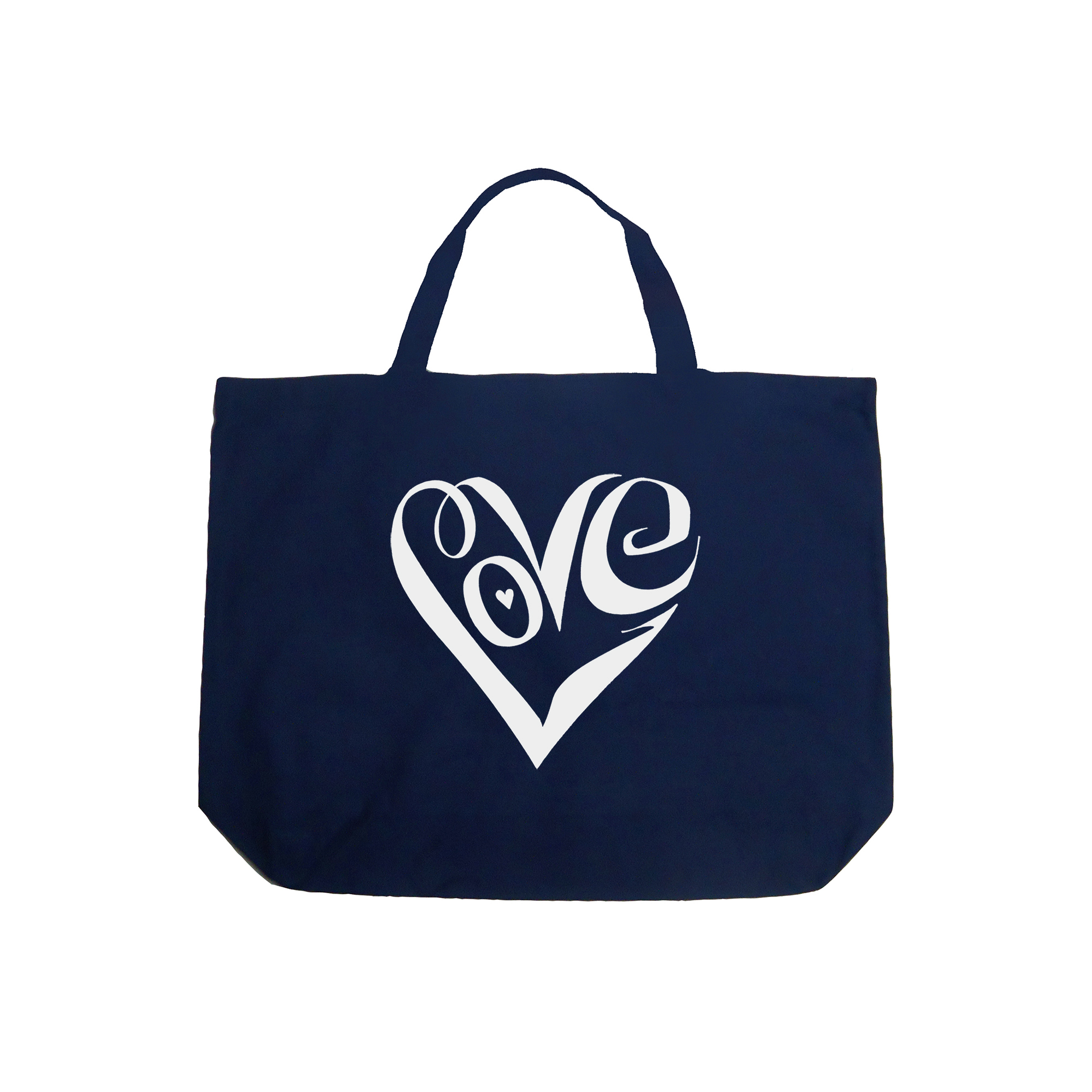 Large Word Art Tote Bag - Script Love Heart - Walmart.com